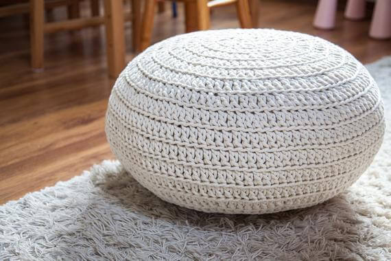 14 Free Crochet Colorful Pouf Pattern ⋆ DIY and Crafts